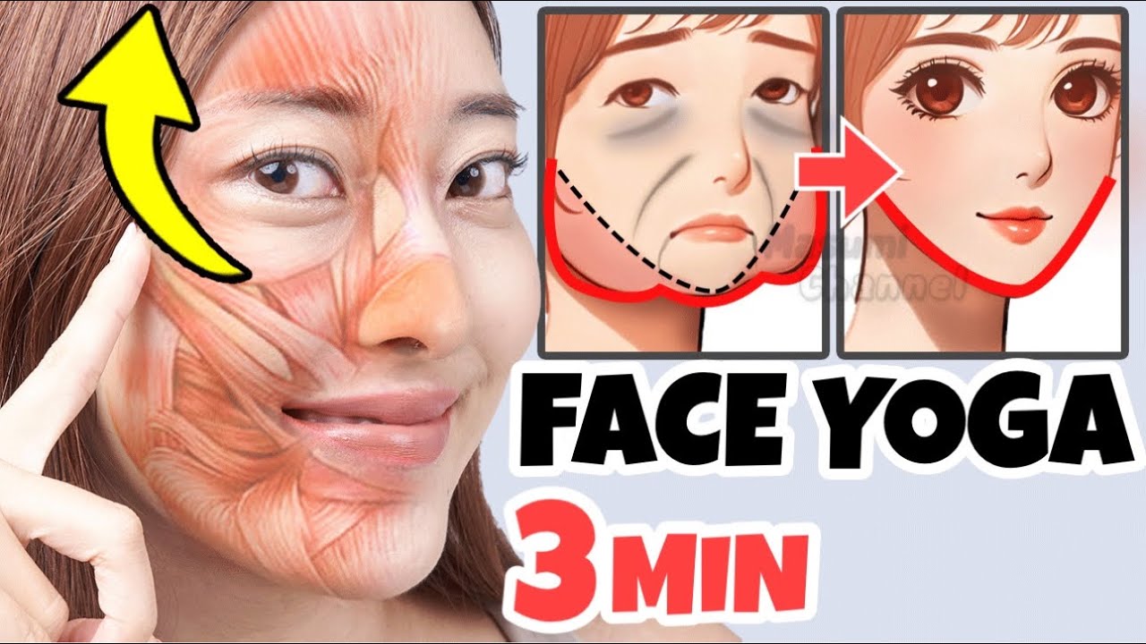 Top 3 Face Yoga Moves for an Instant Lift! Jawline & Cheeks Tightening ...